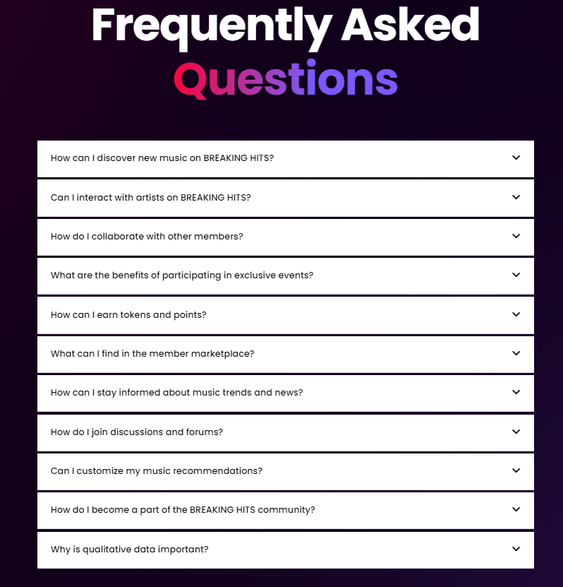 FAQs | BREAKING HITS